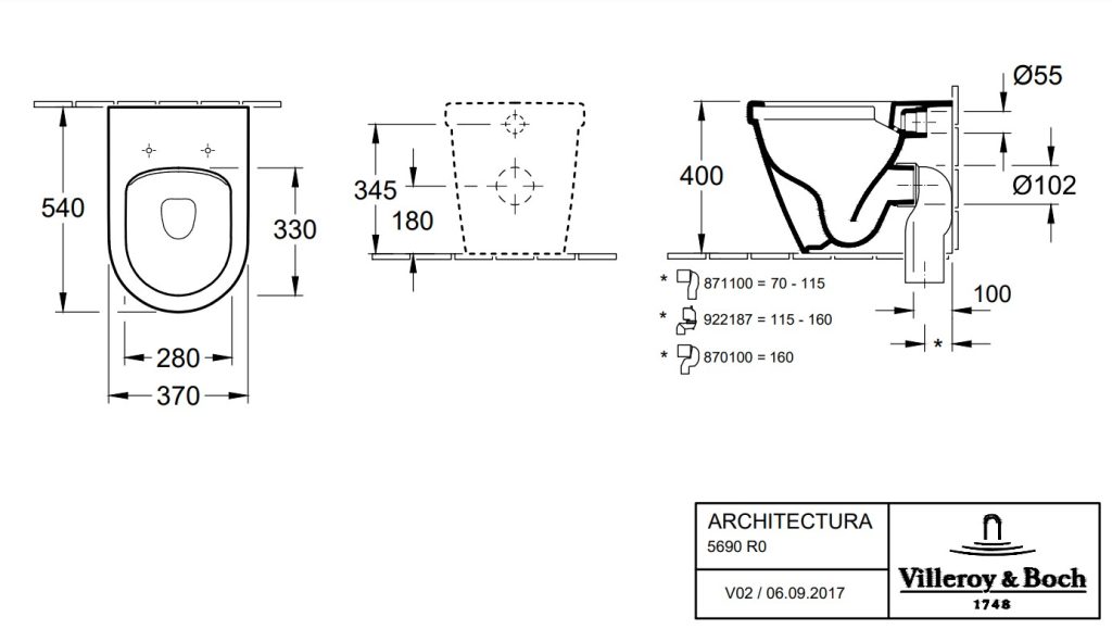 ARCHITECTURA WC FLOOR 5690R0-01 RIMLESS - Maouris Oikoset